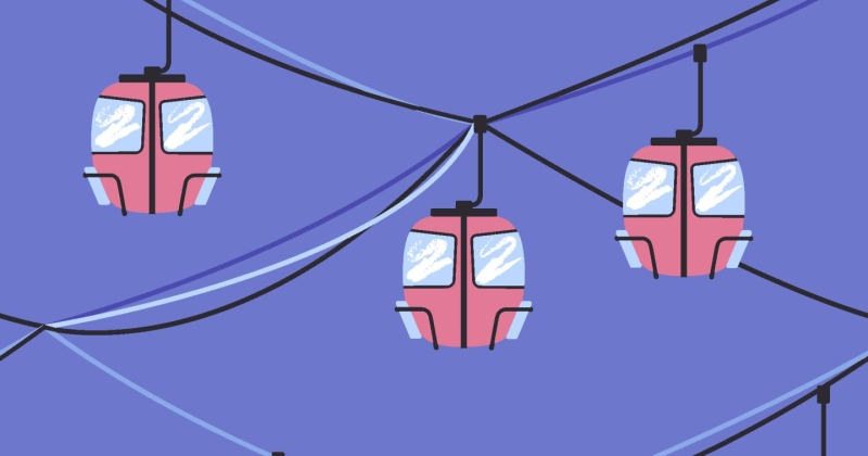 Cable car - Seamless pattern vector Royalty-Free French Design