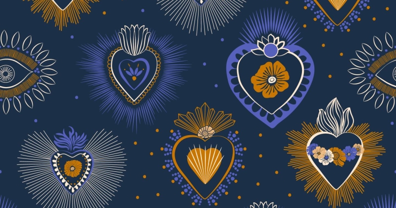 Ex-voto - Seamless pattern vector Royalty-Free French Design