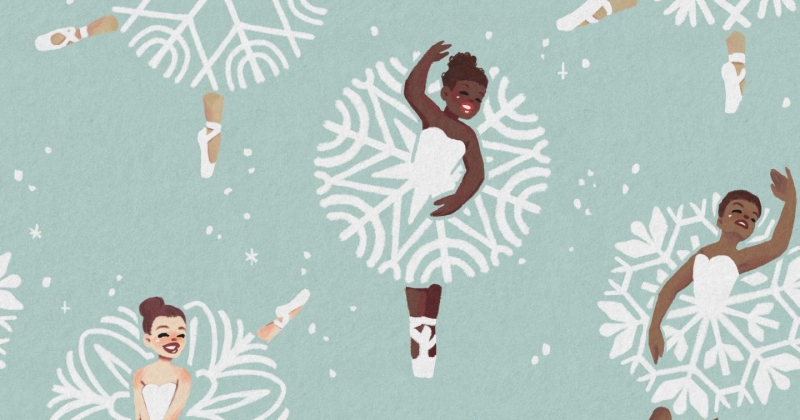 Ballet of the Snowflakes - Seamless pattern PSD Royalty-Free French Design