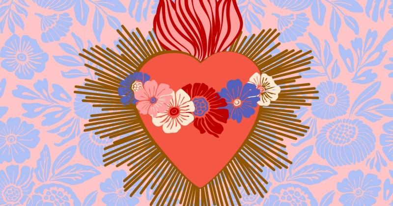 Red Heart Ex-voto - Placement pattern vector Royalty-Free French Design